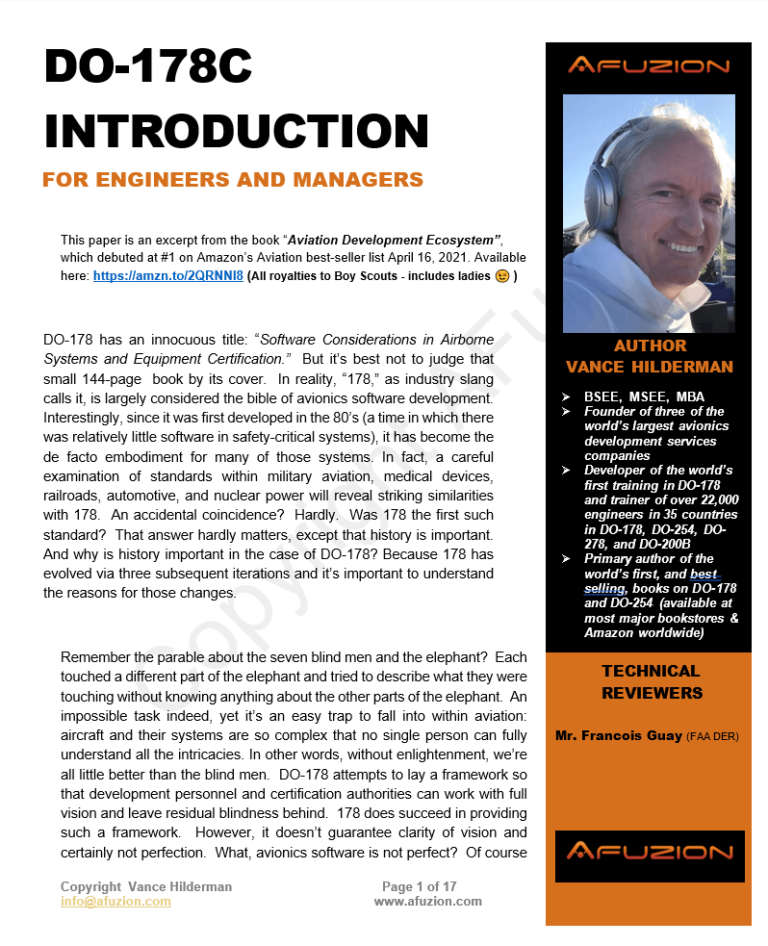 AFuzion: Introduction to DO-178 for Avionics Certification